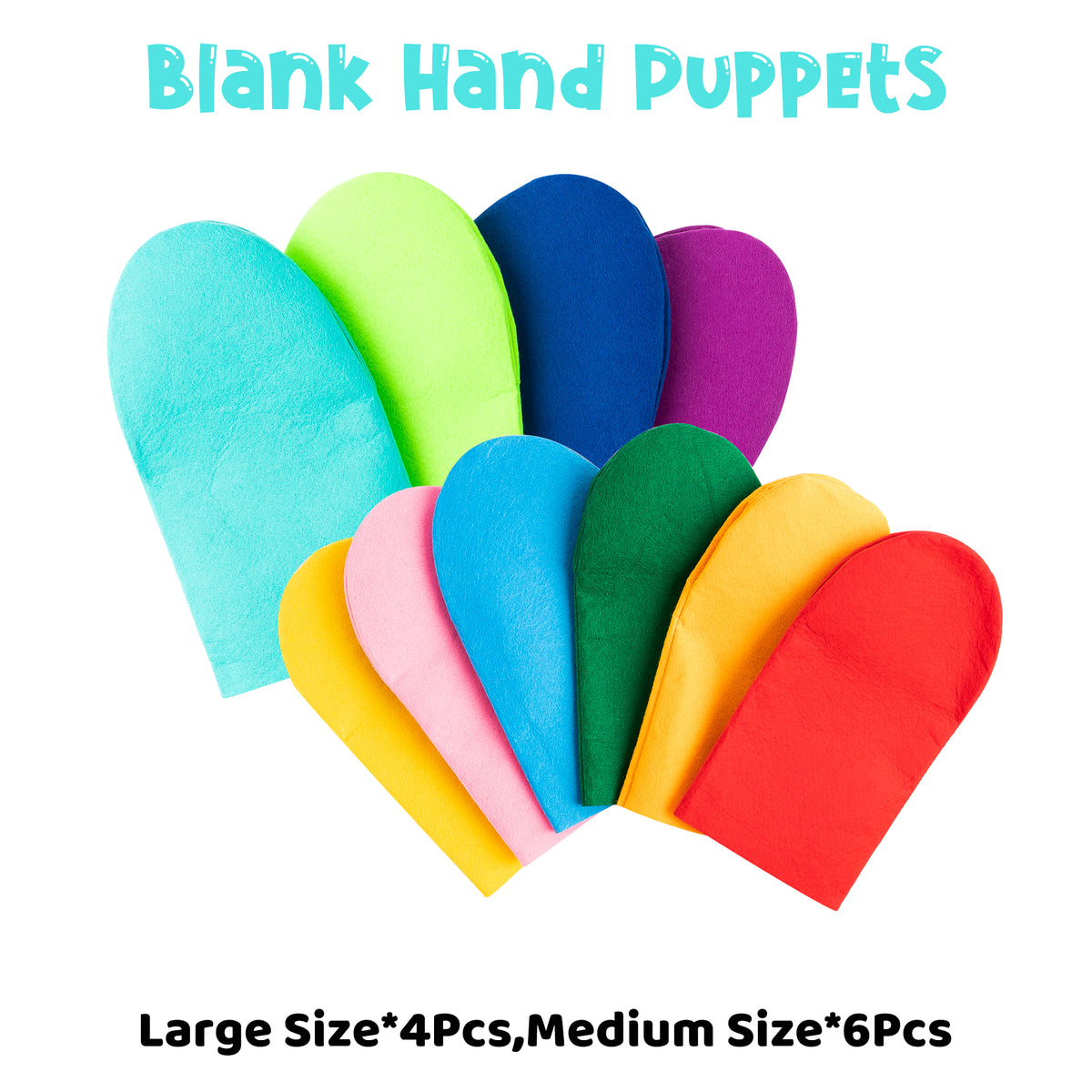 WATINC 10Pcs Hand Puppet Making Kit for Kids Large Medium Art Craft Fe ...